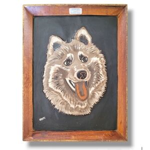 Vintage | Art | Vintage Alaska Native Soapstone Sled Dog Panel Signed ...